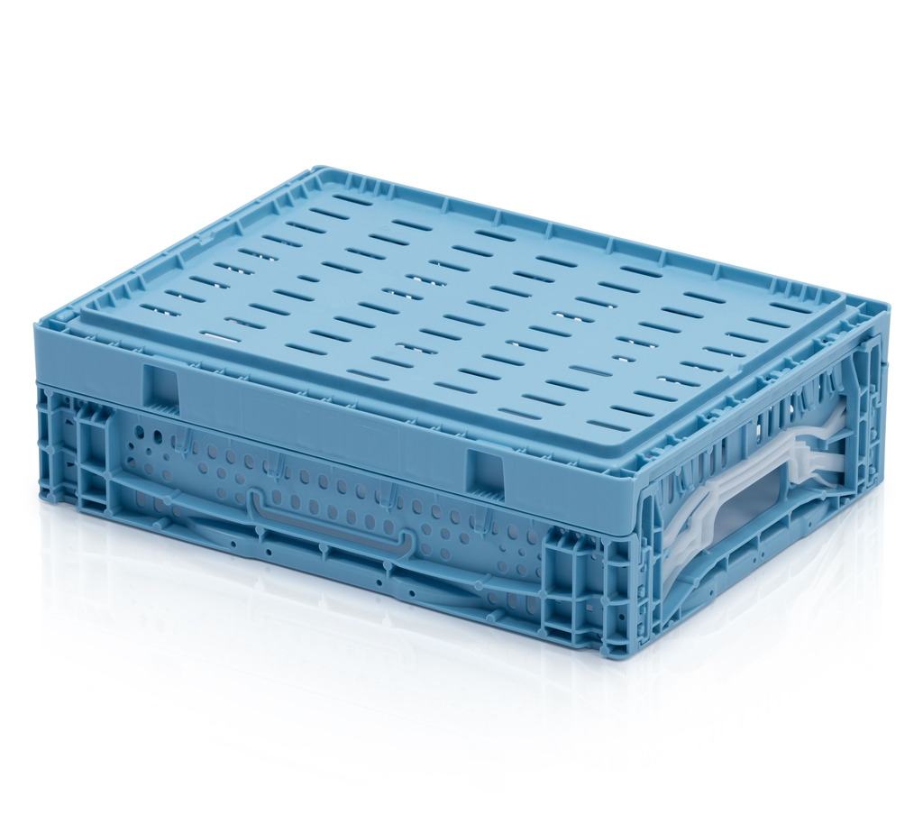 Skladacia prepravka dierovaná 40x30x12 modrá